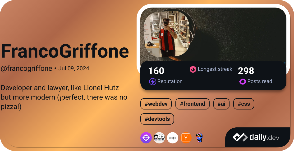 Posts upvoted by FrancoGriffone (@francogriffone) | daily.dev