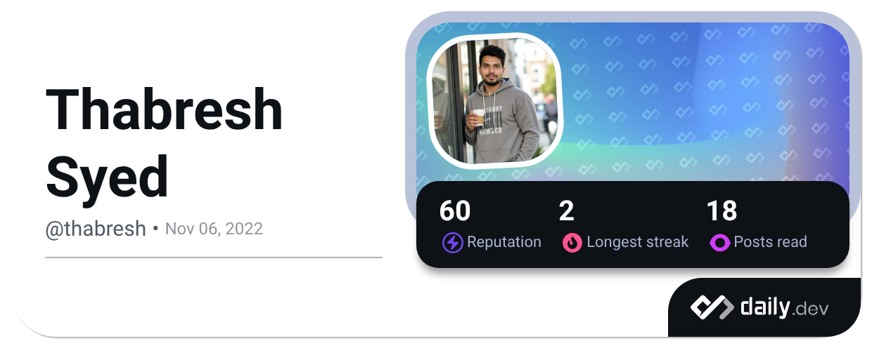 Thabresh Syed (@thabresh) | daily.dev