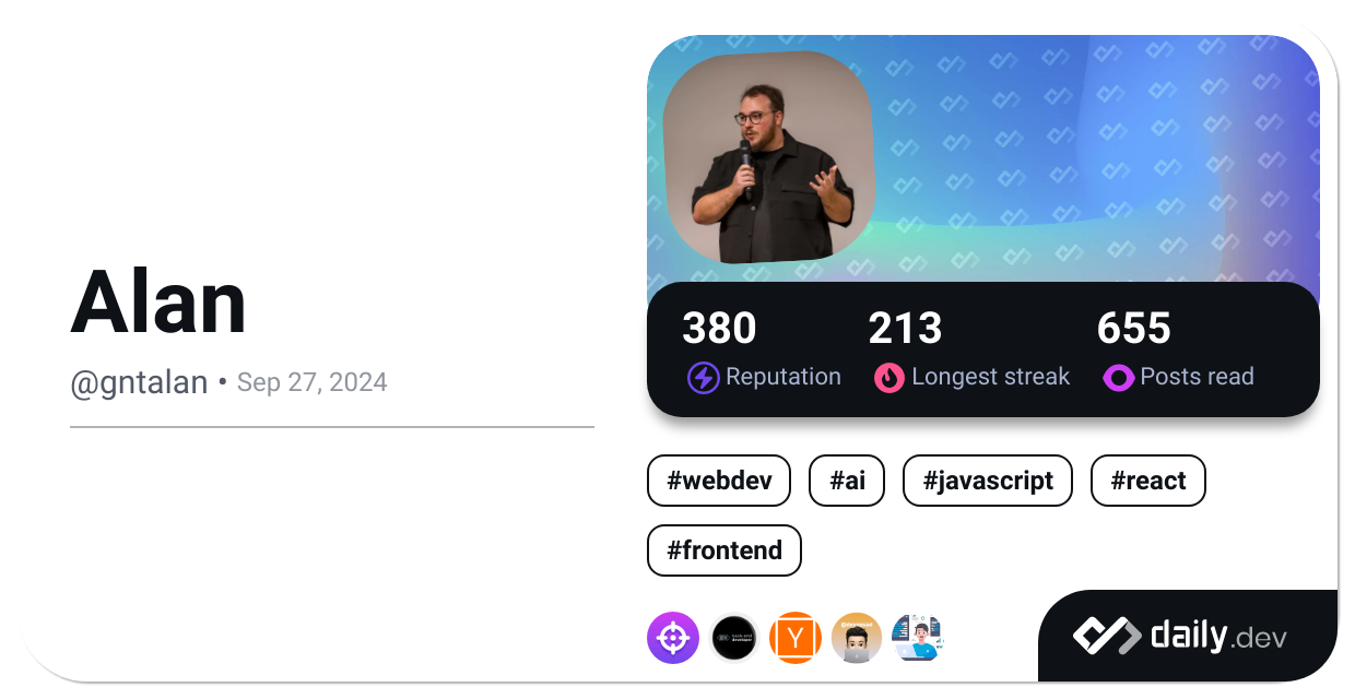Alan (@gntalan) | daily.dev