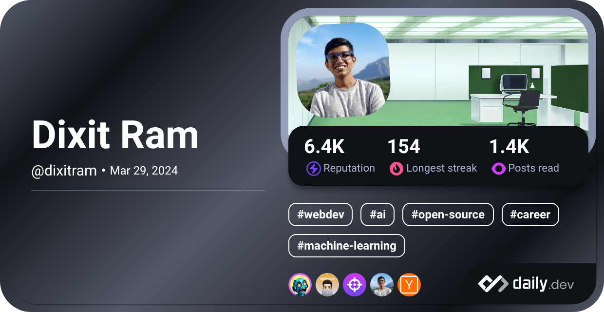 Dixit Ram (@dixitram) | daily.dev