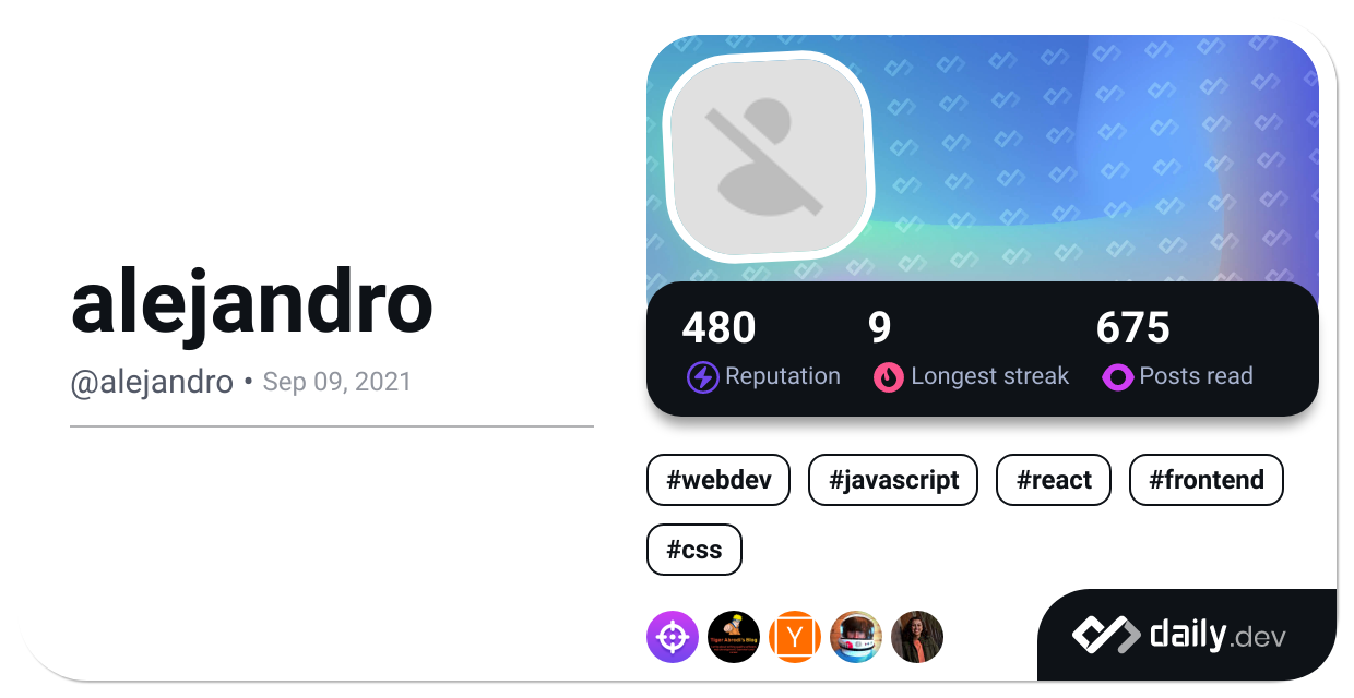 alejandro (@alejandro) | daily.dev