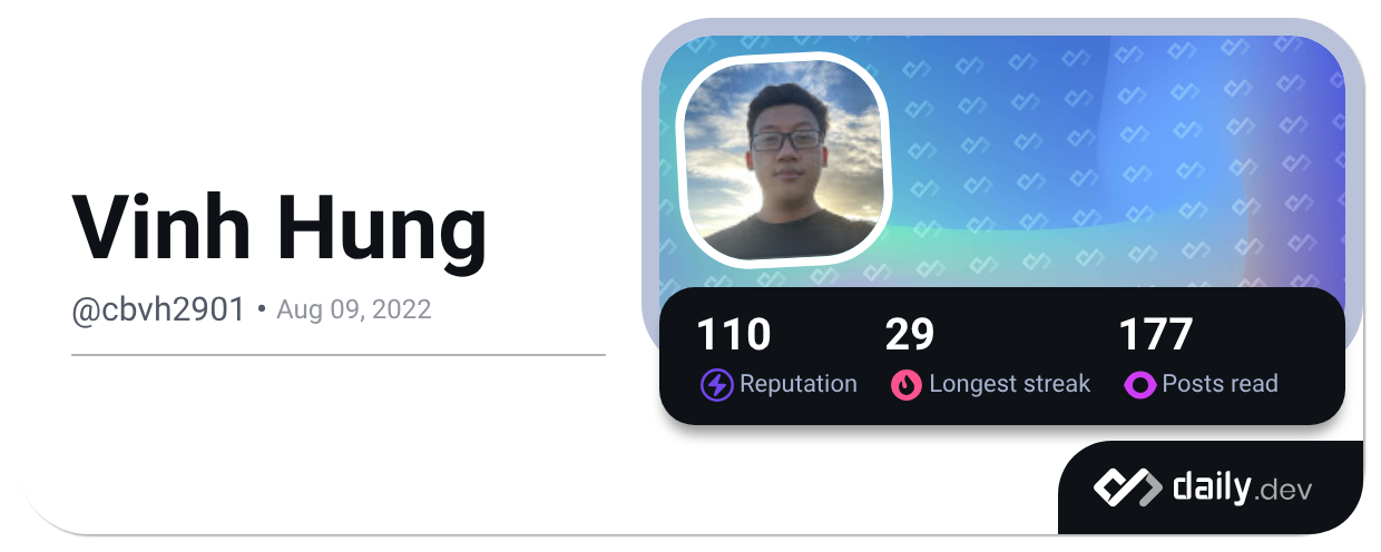 Vinh Hung (@cbvh2901) | daily.dev