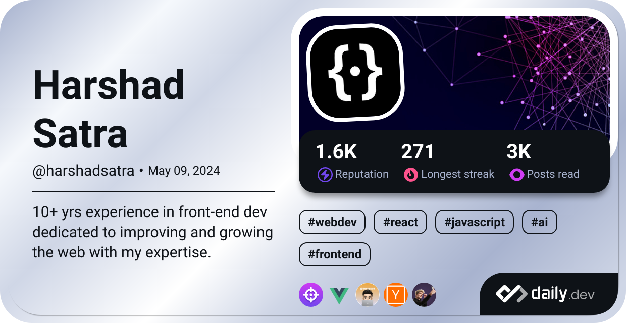 Harshad Satra | daily.dev