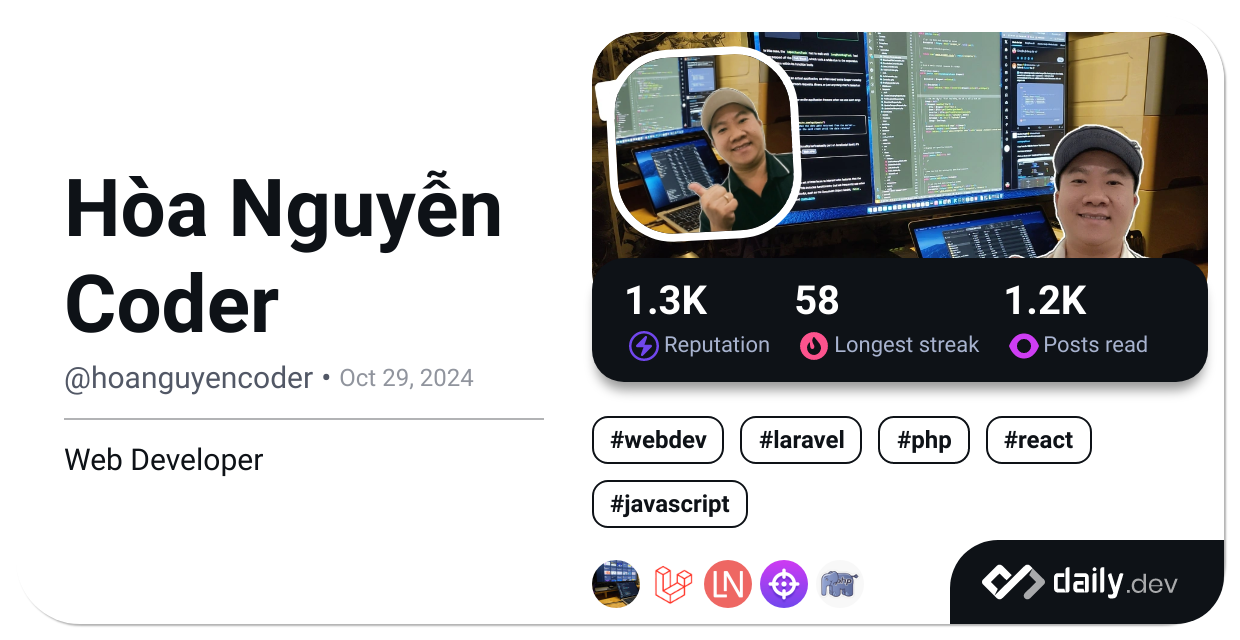 Hòa Nguyễn Coder (@hoanguyencoder) | daily.dev