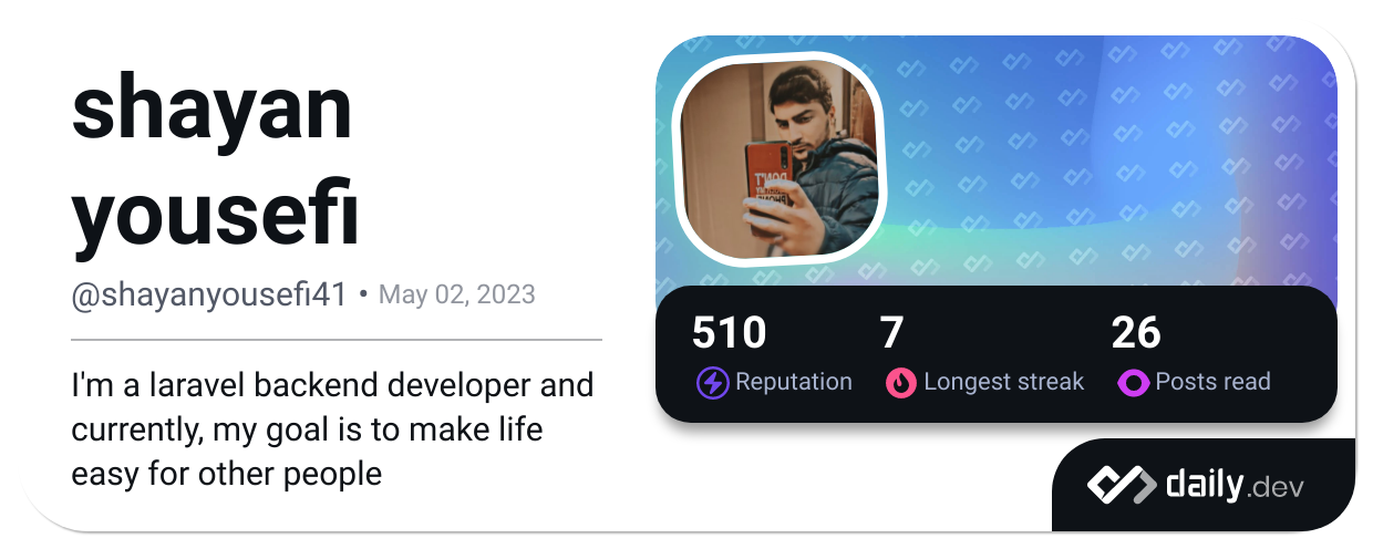 shayan yousefi (@shayanyousefi41) | daily.dev