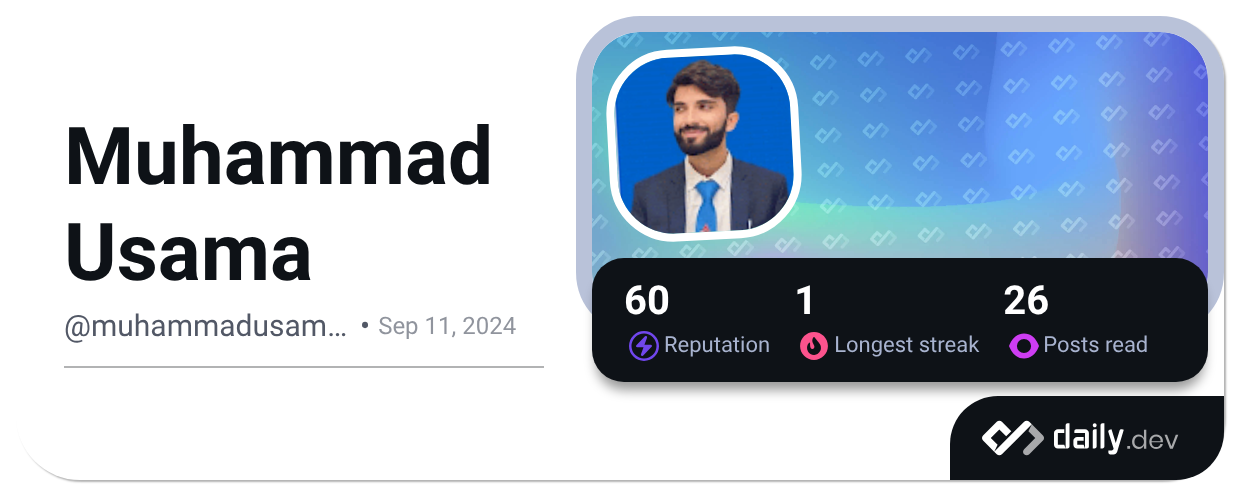 Muhammad Usama (@muhammadusama76) | daily.dev