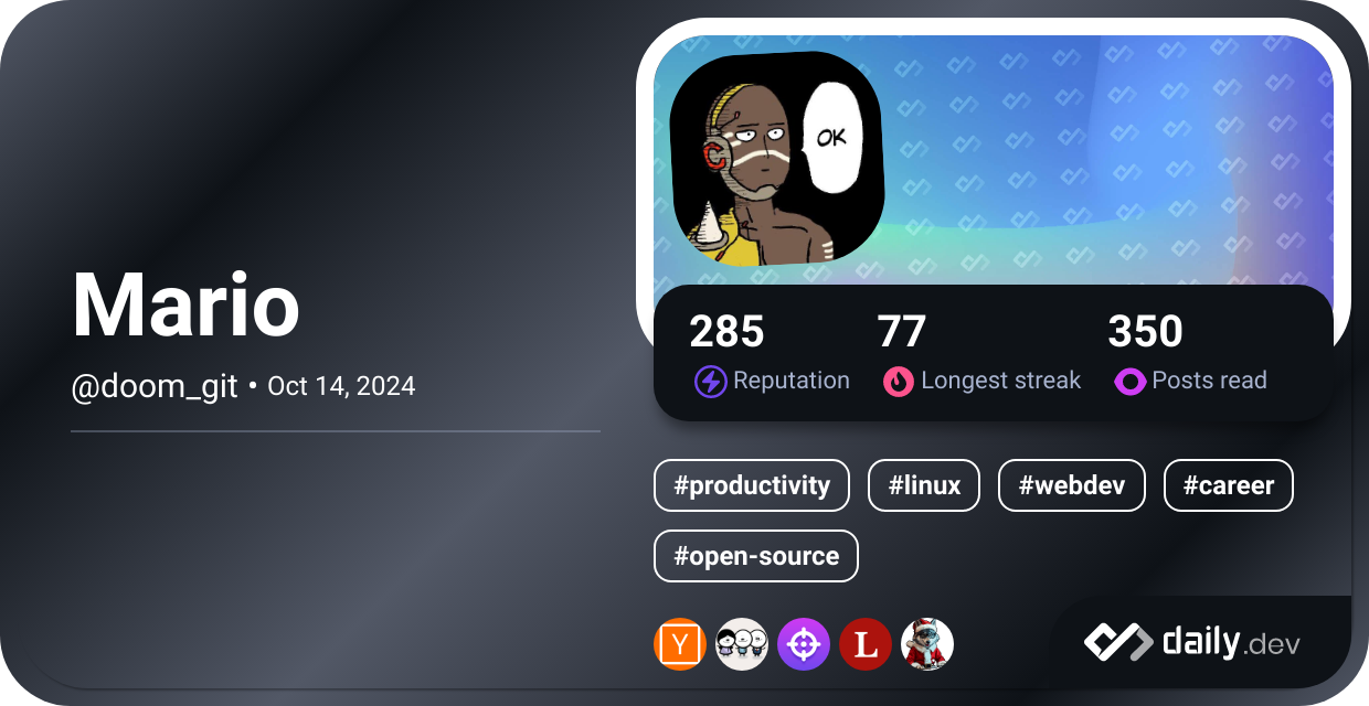 Mario (@doom_git) | daily.dev