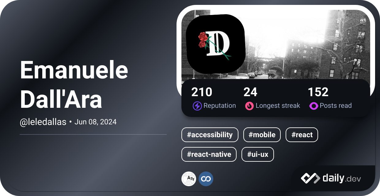 Emanuele Dall'Ara (@leledallas) | daily.dev