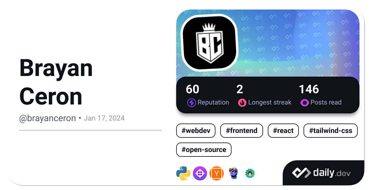 Brayan Ceron (@brayanceron) | daily.dev