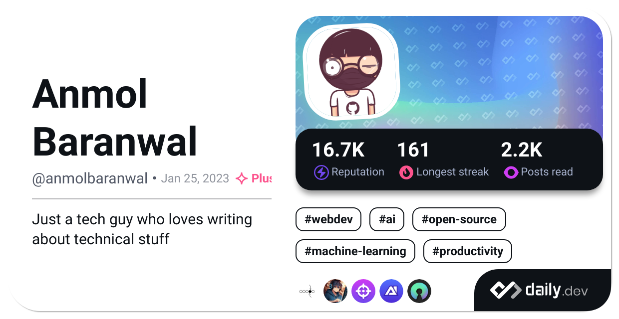Recent posts by Anmol Baranwal (@anmolbaranwal) | daily.dev