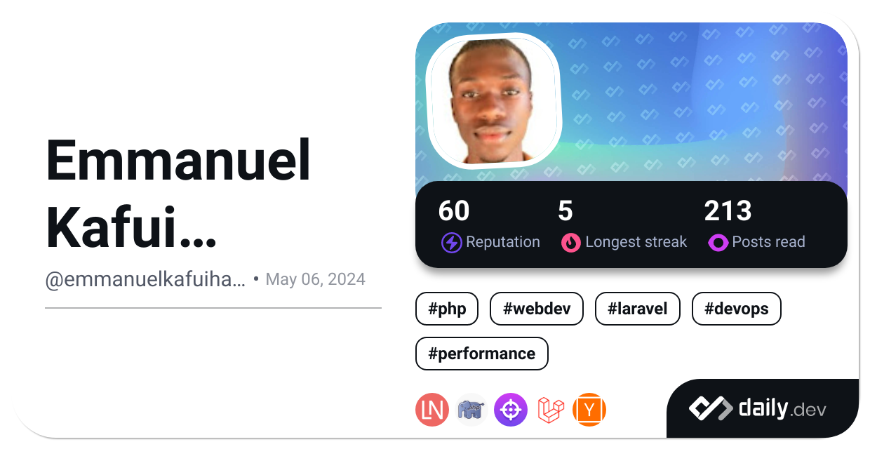 Emmanuel Kafui Hayibor (@emmanuelkafuihayibor) | daily.dev