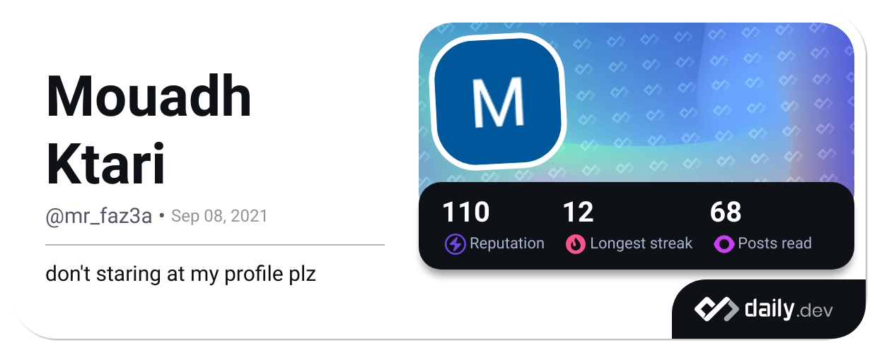Mouadh Ktari (@mr_faz3a) | daily.dev