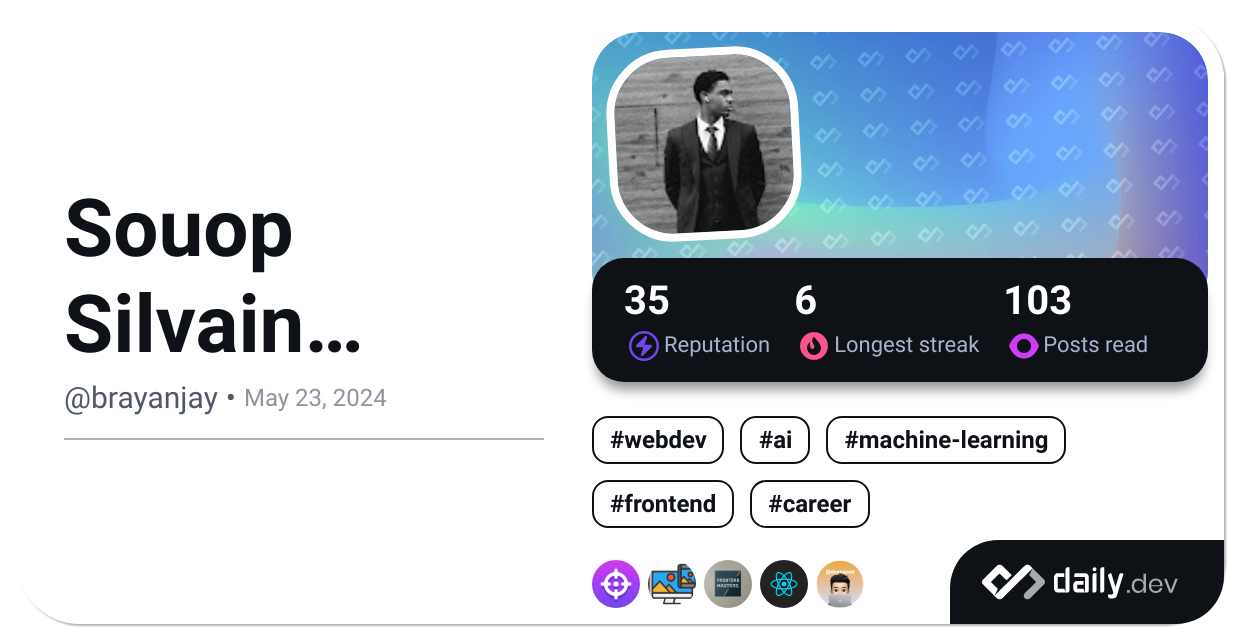 Souop Silvain Brayan (@brayanjay) | daily.dev