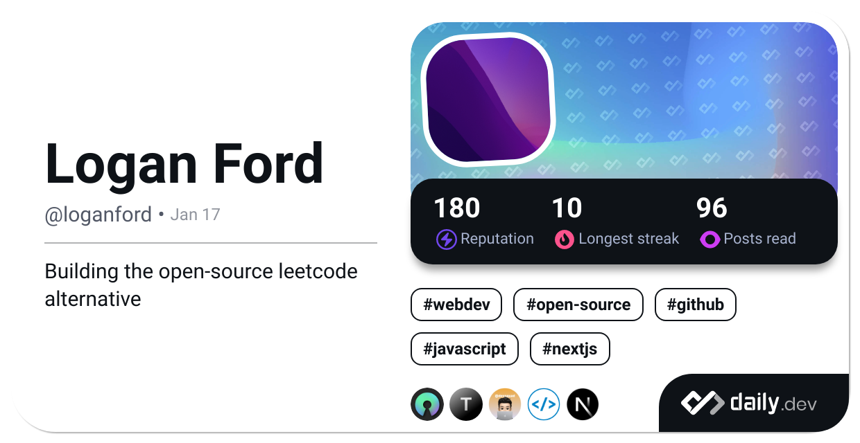 Logan Ford (@loganford) | daily.dev