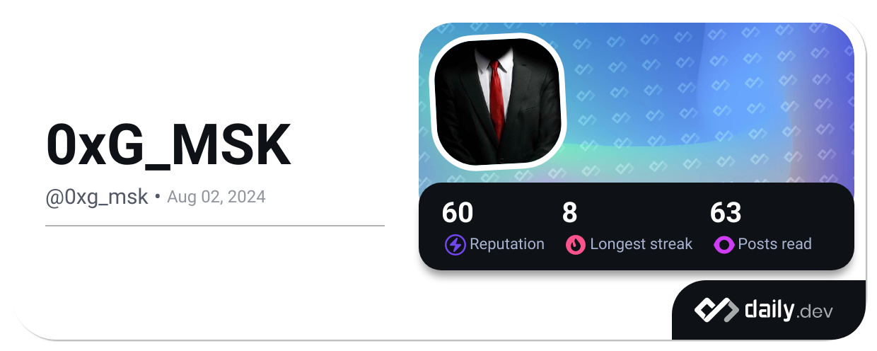 0xG_MSK (@0xg_msk) | daily.dev