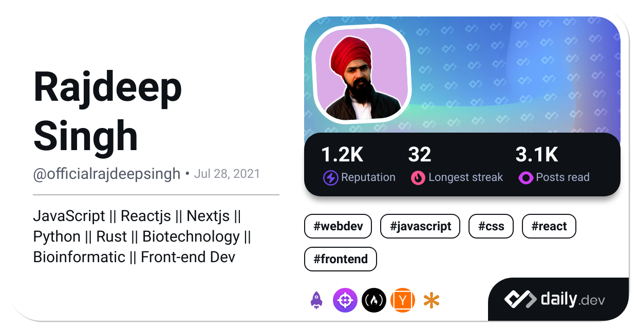 Rajdeep Singh (@officialrajdeepsingh) | daily.dev