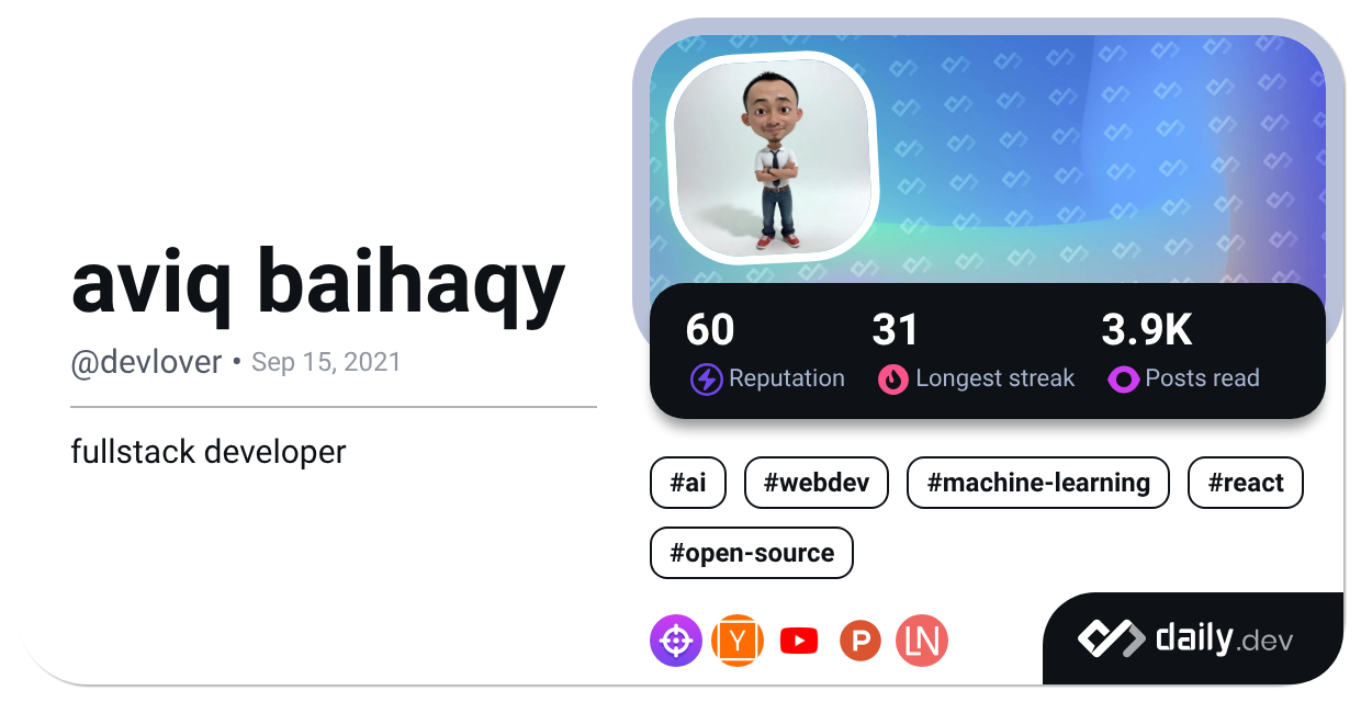 Recent posts by aviq baihaqy (@devlover) | daily.dev