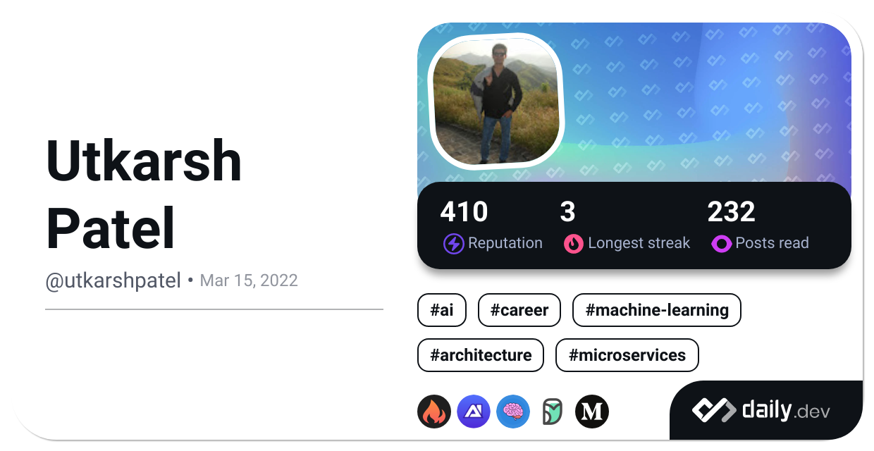 Utkarsh Patel (@utkarshpatel) | daily.dev