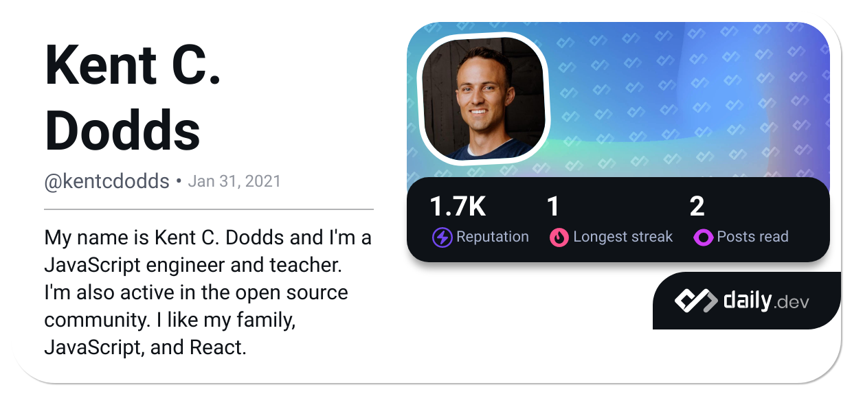 Kent C. Dodds (@kentcdodds) | daily.dev