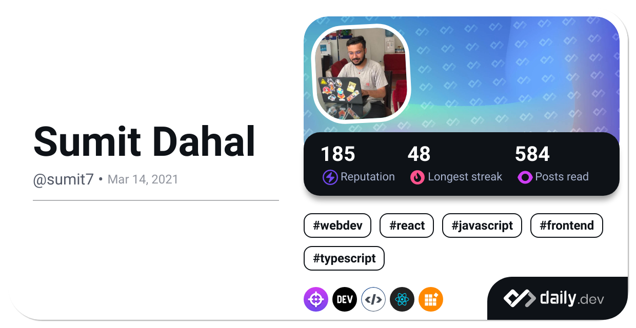 Sumit Dahal (@sumit7) | daily.dev
