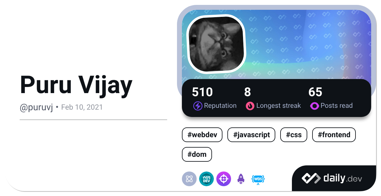 Puru Vijay (@puruvj) | daily.dev