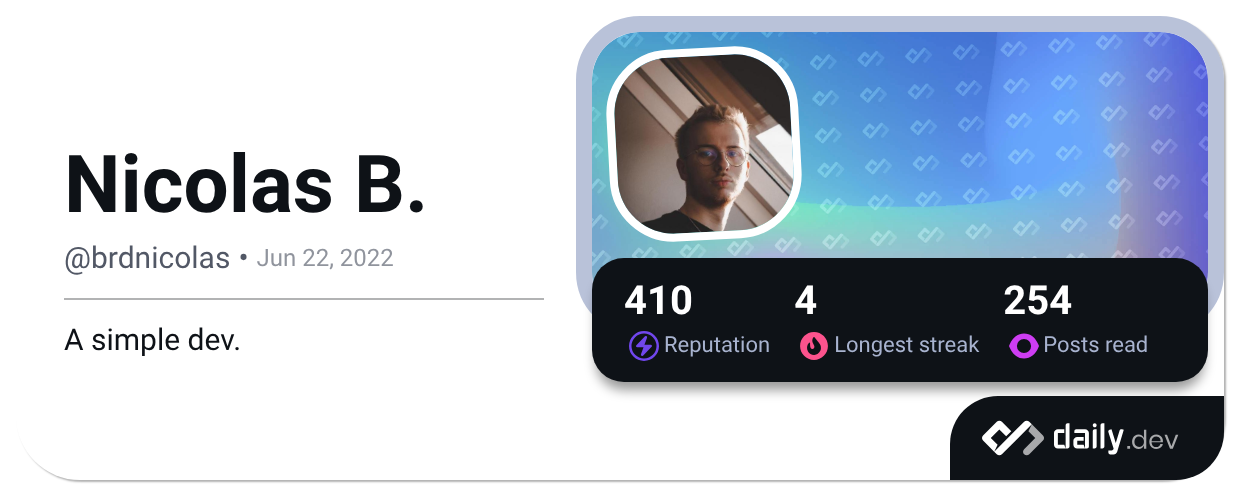 Recent posts by Nicolas B. (@brdnicolas) | daily.dev