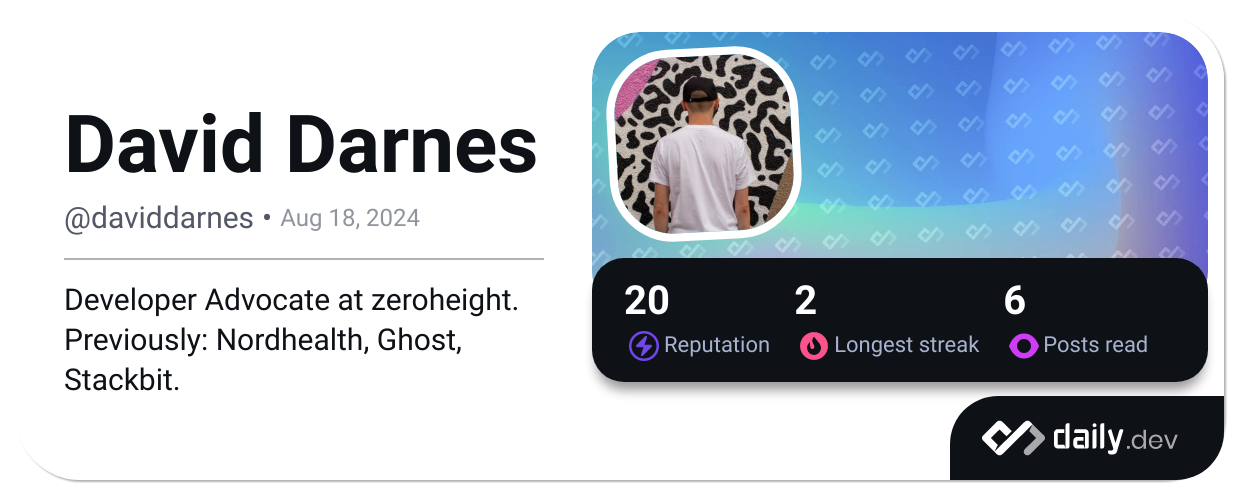 David Darnes (@daviddarnes) | daily.dev