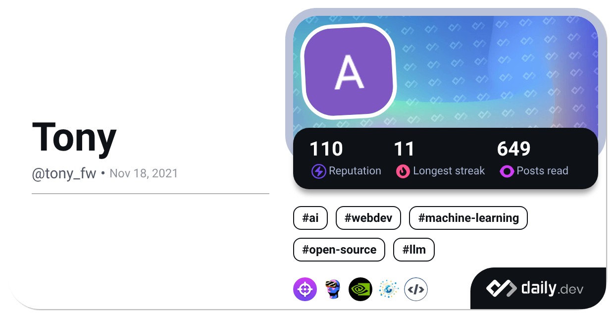Tony (@tony_fw) | daily.dev