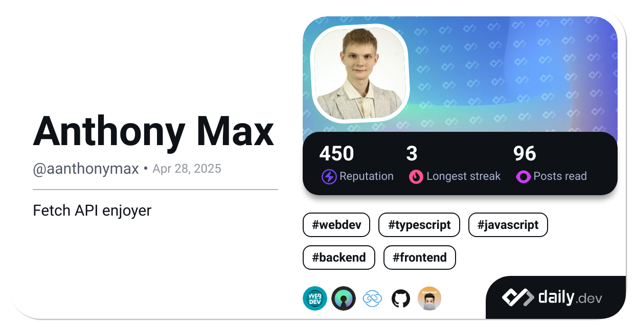 Anthony Max (@aanthonymax) | daily.dev