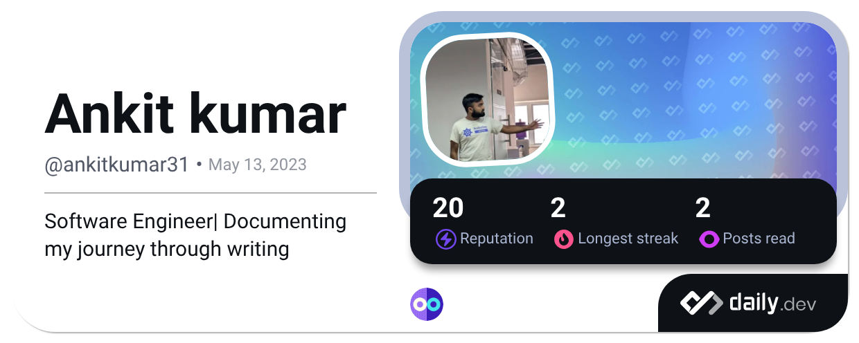 Ankit kumar (@ankitkumar31) | daily.dev