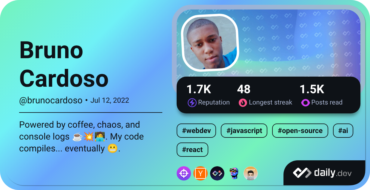Recent posts by Bruno Cardoso (@brunocardoso) | daily.dev