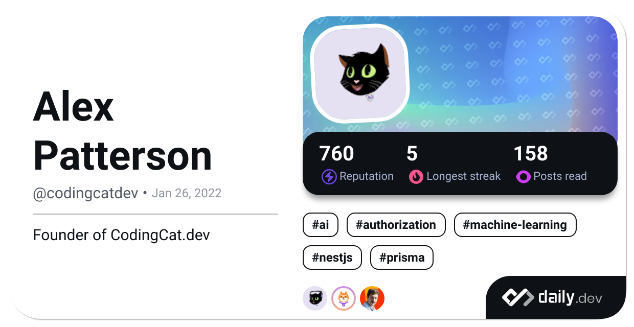 Alex Patterson (@codingcatdev) | daily.dev