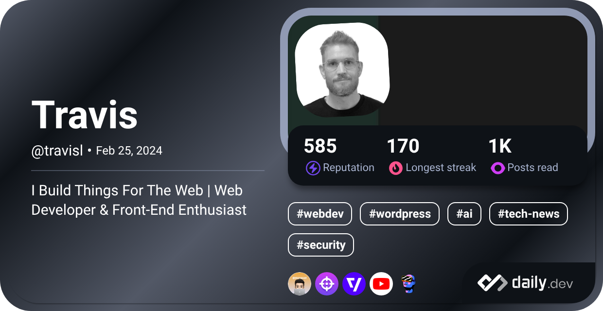 Travis (@travisl) | daily.dev