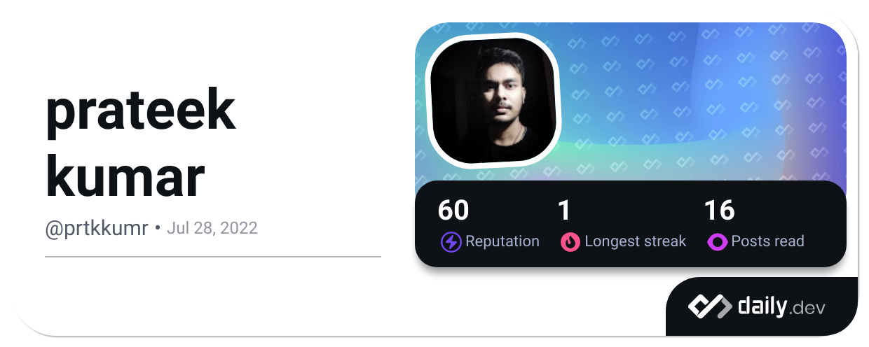 prateek kumar (@prtkkumr) | daily.dev