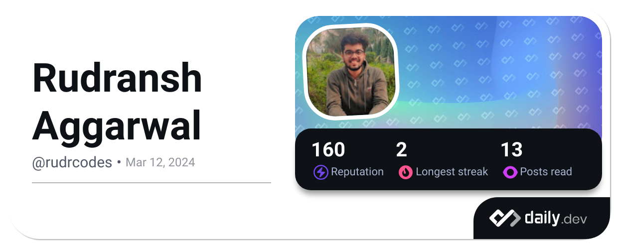 Rudransh Aggarwal | daily.dev