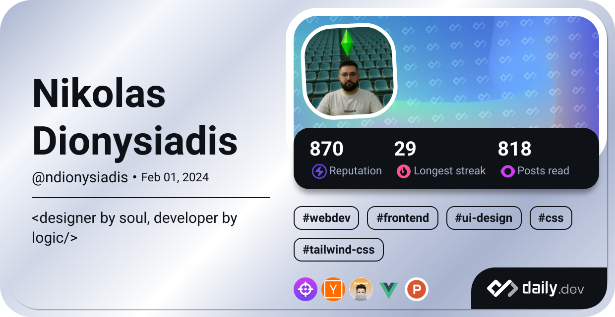Nikolas Dionysiadis (@ndionysiadis) | daily.dev