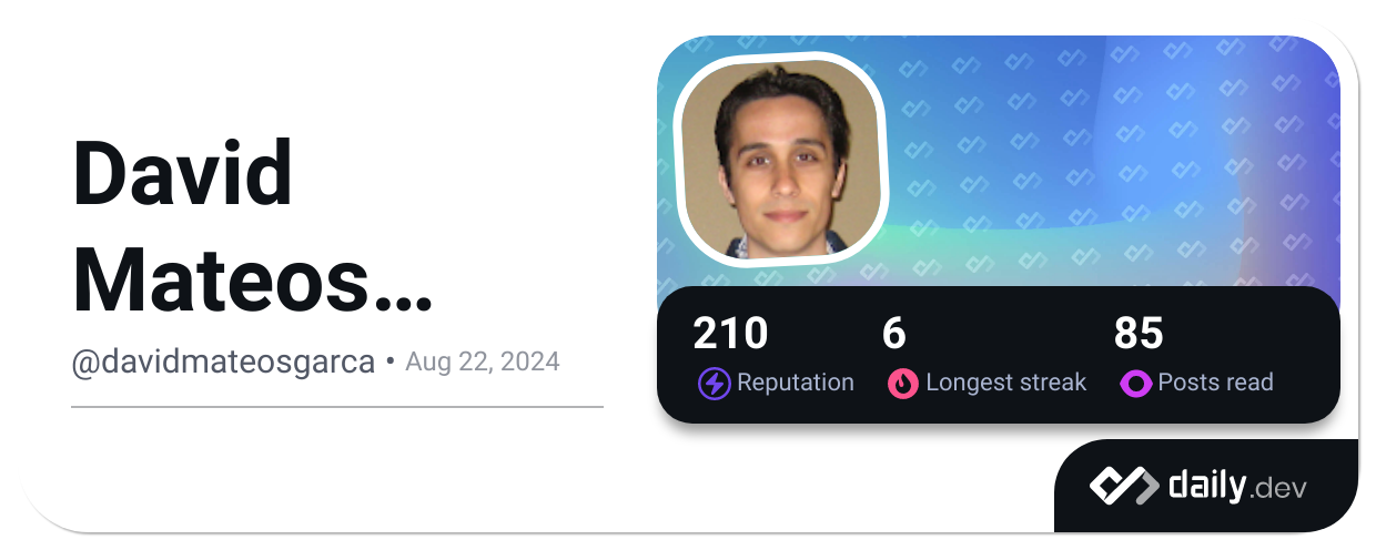 Recent posts by David Mateos García (@davidmateosgarca) | daily.dev