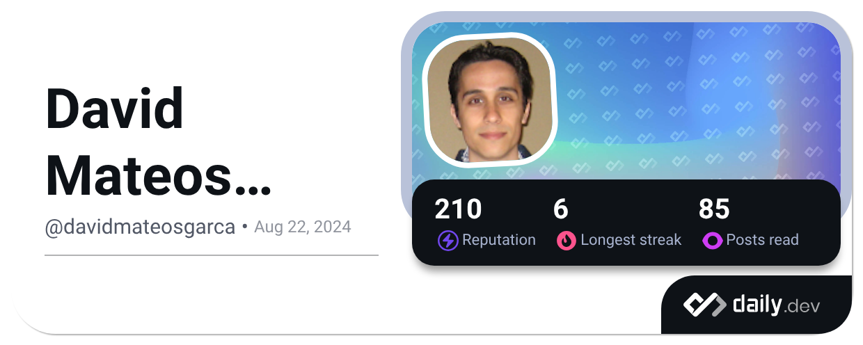 David Mateos García (@davidmateosgarca) | daily.dev