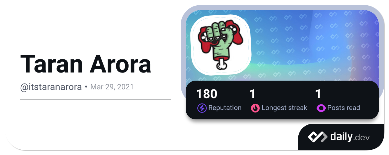 Taran Arora (@itstaranarora) | daily.dev