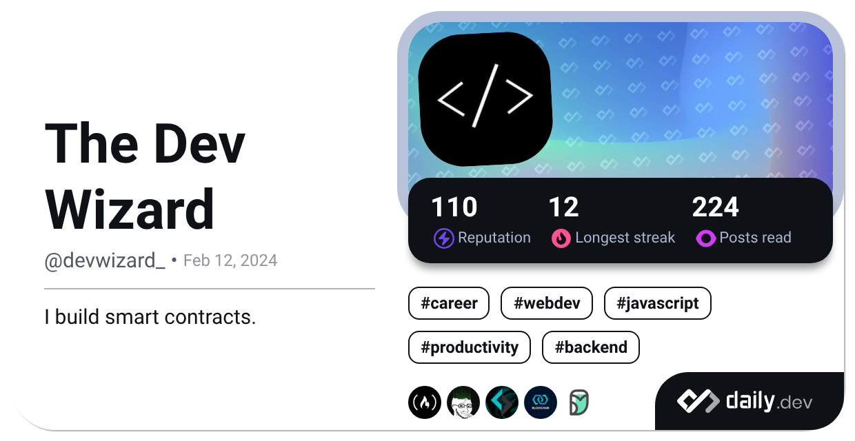 The Dev Wizard (@devwizard_) | daily.dev
