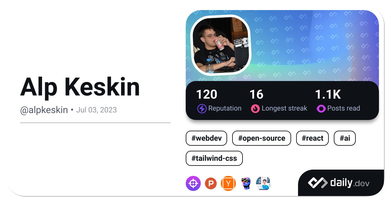 Alp Keskin (@alpkeskin) | daily.dev