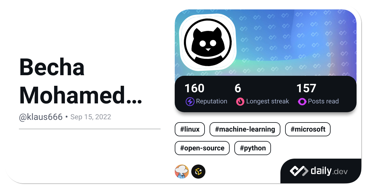 Becha Mohamed Amine (@klaus666) | daily.dev