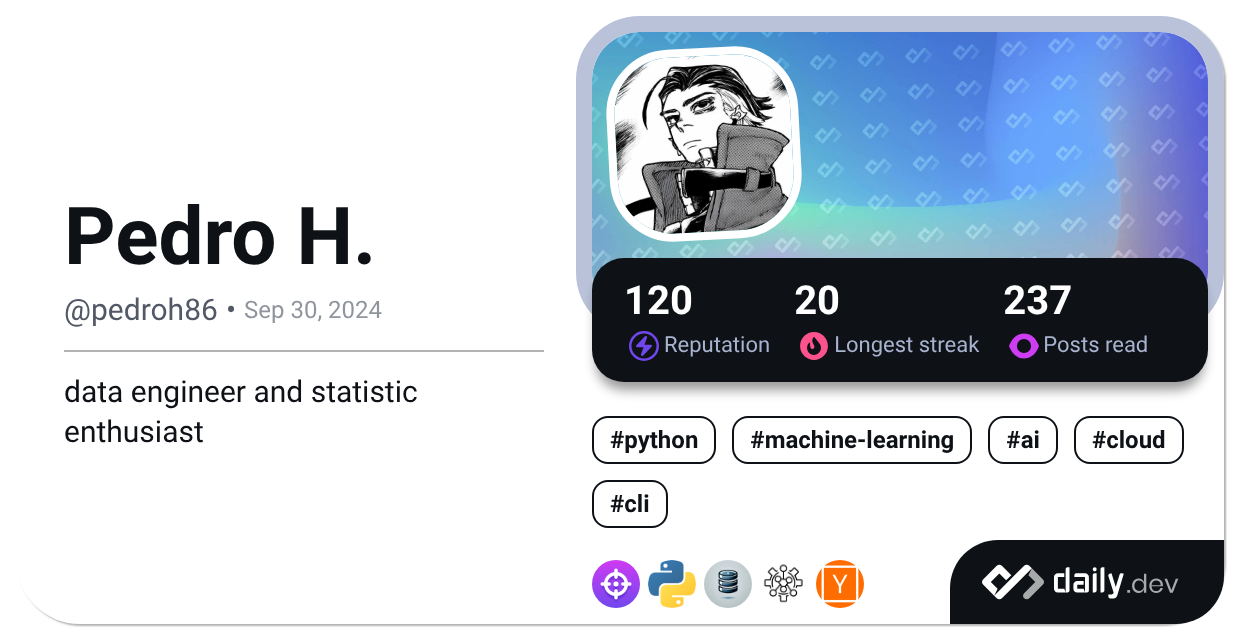 Pedro H. (@pedroh86) | daily.dev