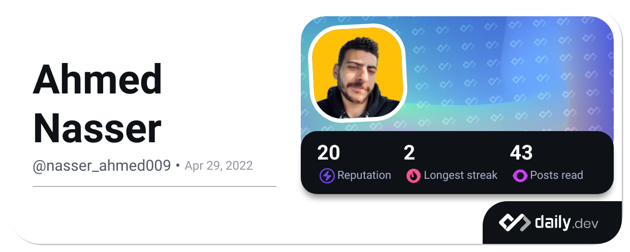 Ahmed Nasser (@nasser_ahmed009) | daily.dev
