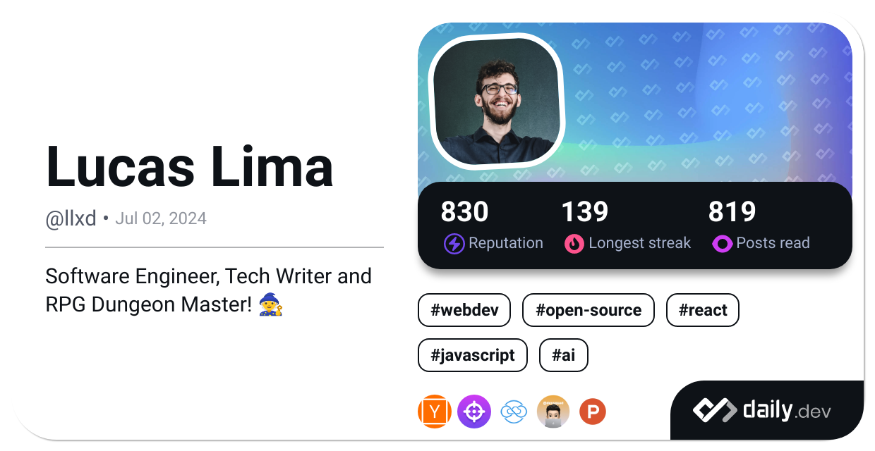 Lucas Lima (@llxd) | daily.dev