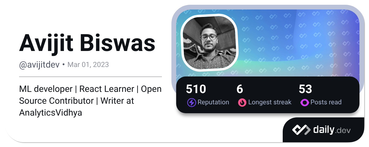 Avijit Biswas (@avijitdev) | daily.dev