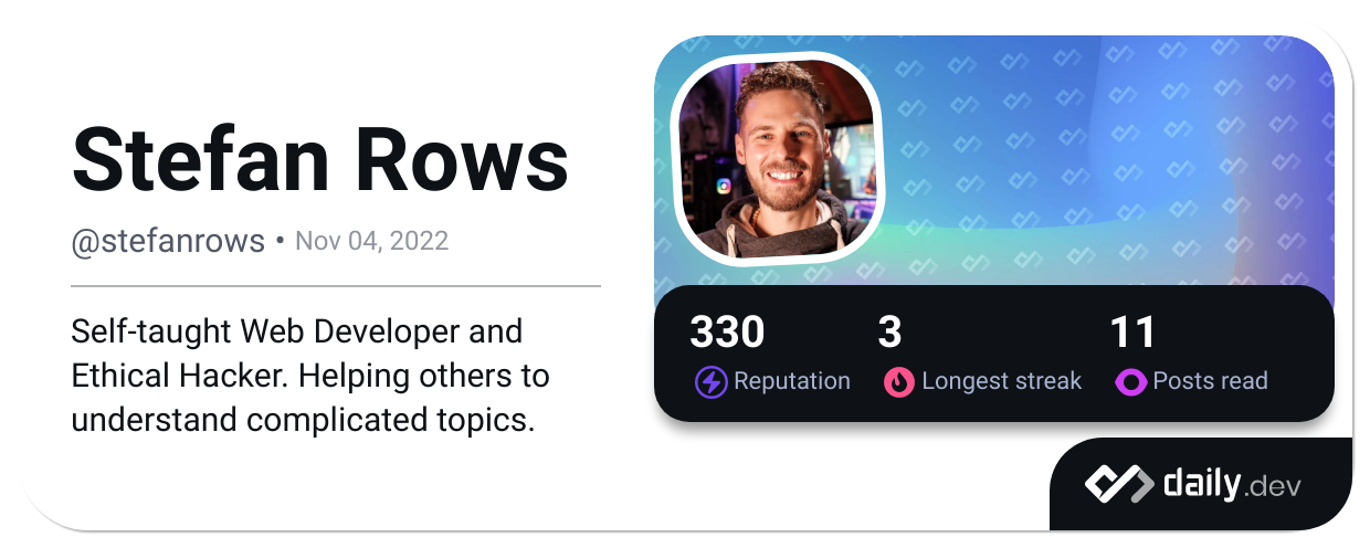 Stefan Rows (@stefanrows) | daily.dev