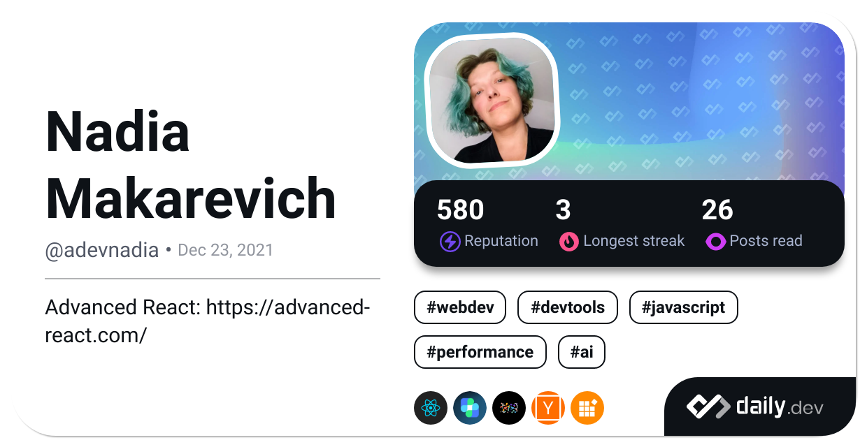 Recent posts by Nadia Makarevich (@adevnadia) | daily.dev