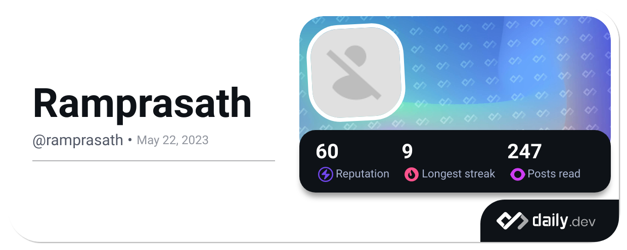 Ramprasath (@ramprasath) | daily.dev