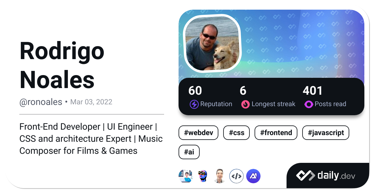 Recent posts by Rodrigo (@ronoales) | daily.dev